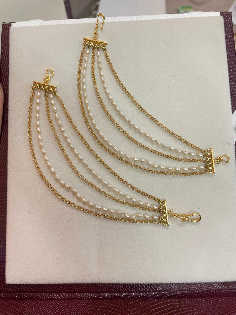 Gold antique finish side chain – Kankanam - South India Jewellery