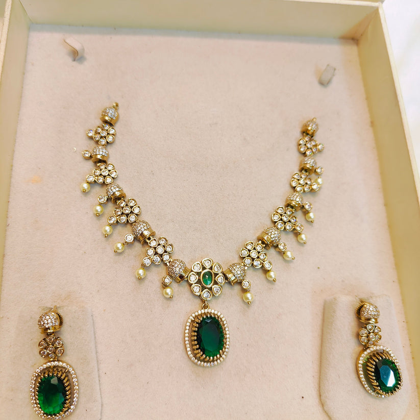 Victoria jadau finish neckset premium quality – Kankanam - South India ...