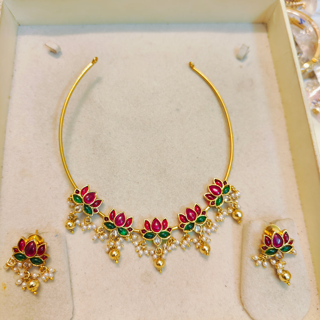 Lotus Kanti necklace set – Kankanam - South India Jewellery