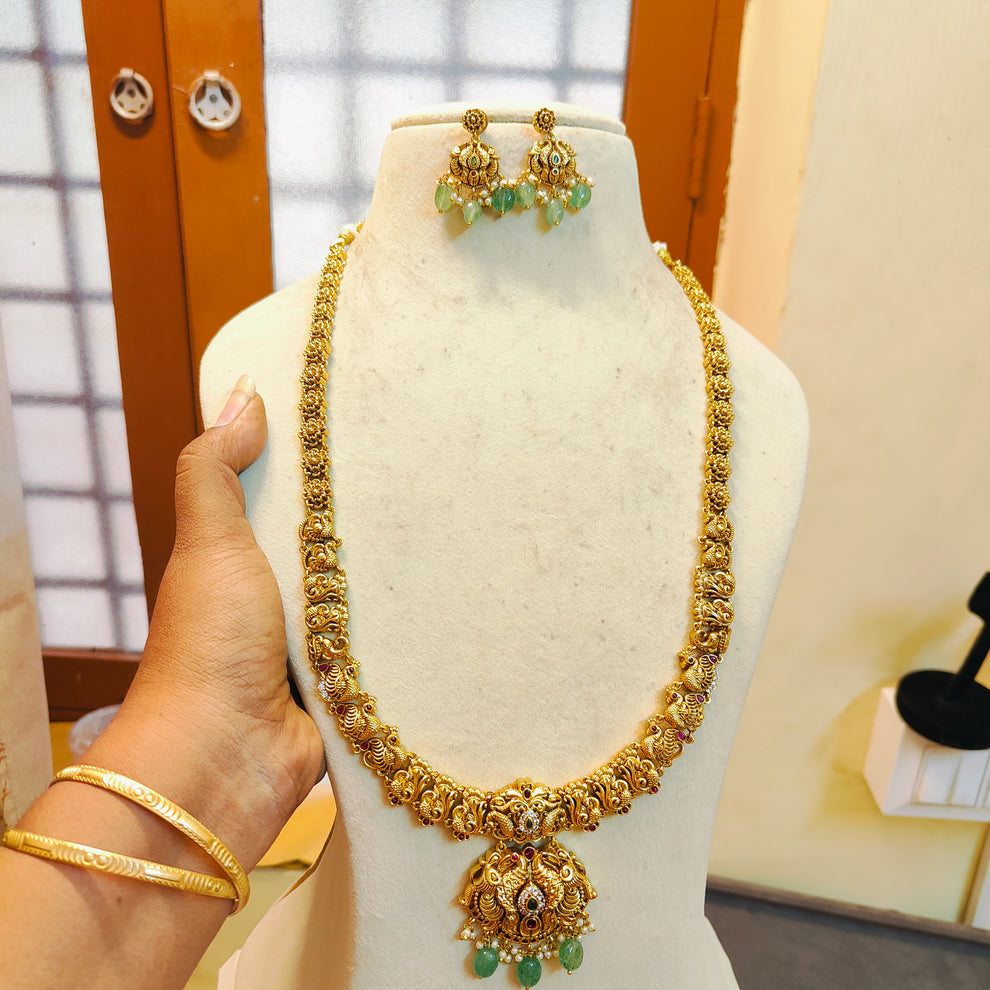 Classic gold antique nakshi haram – Kankanam - South India Jewellery