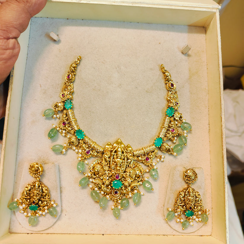 Exquisite antique nakshi Kanti necklace set – Kankanam - South India ...