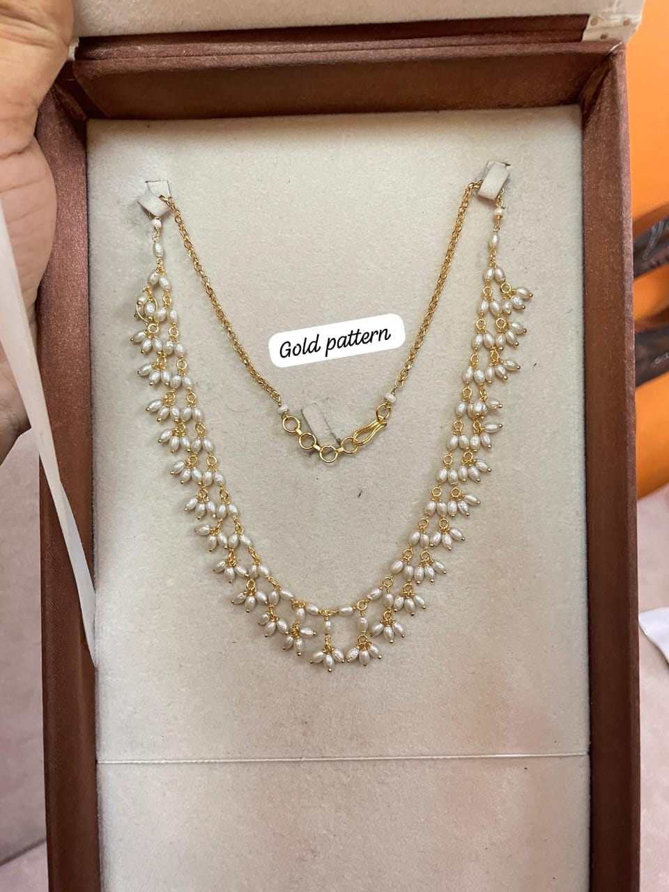 Single layer handmade pearl chain – Kankanam - South India Jewellery